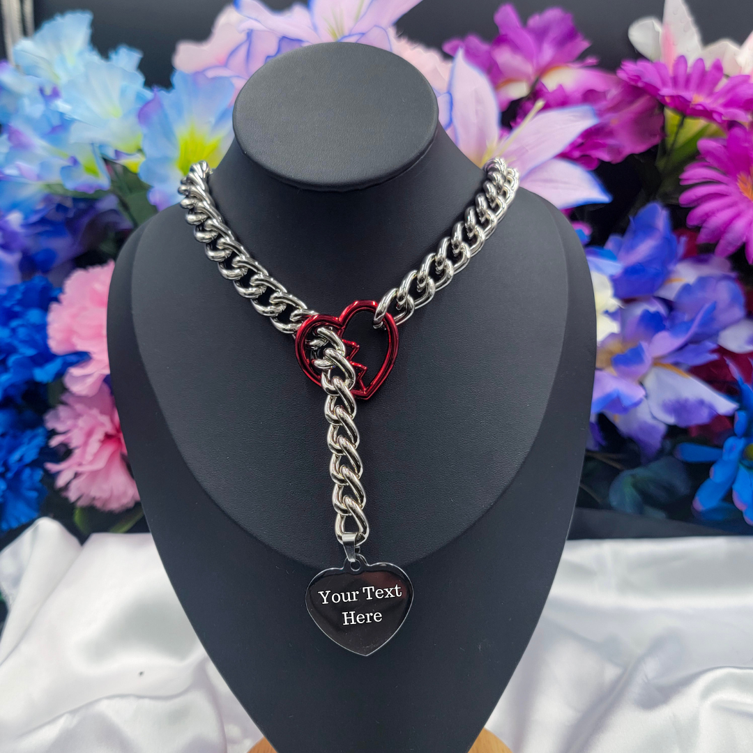 Personalized Tag Fractured Love Slip Chain Collar/Choker – The Contresens